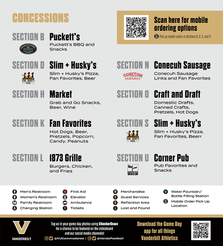 Concessions – Vanderbilt University Athletics – Official Athletics Website