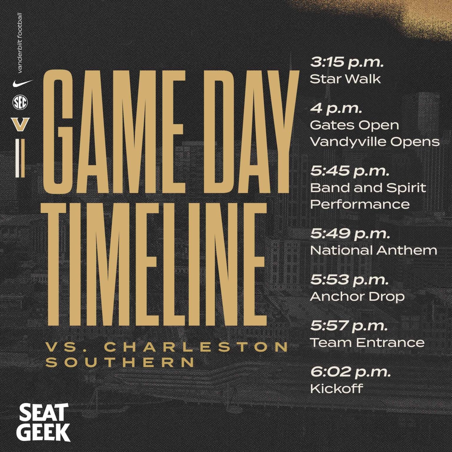 Vanderbilt Football | VUFB Game Day - Charleston Southern